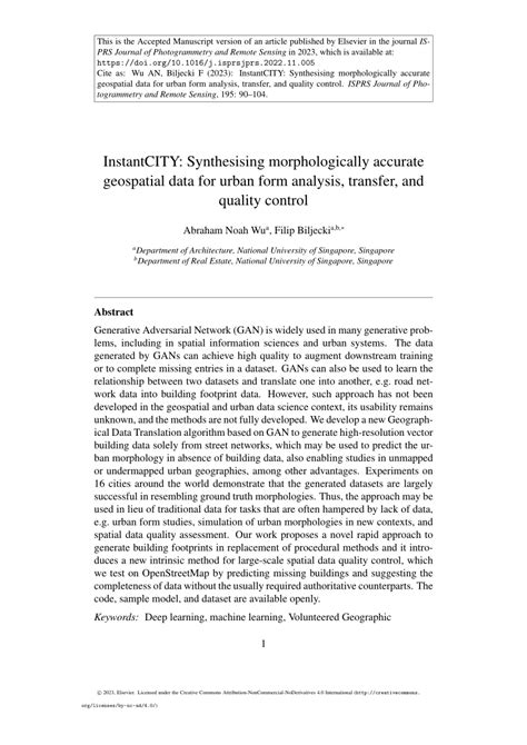 Pdf Instantcity Synthesising Morphologically Accurate Geospatial