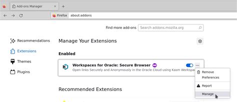 Workspaces For Oracle Secure Browser — Kasm Cloud Personal 100 Documentation