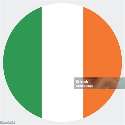 아일랜드의 국기 플래그 아이콘입니다 표준 색상 원 아이콘 플래그입니다 3d 일러스트레이션입니다 컴퓨터 일러스트레이션 디지털 일러스트레이션 벡터 일러스트 레이 션입니다 St