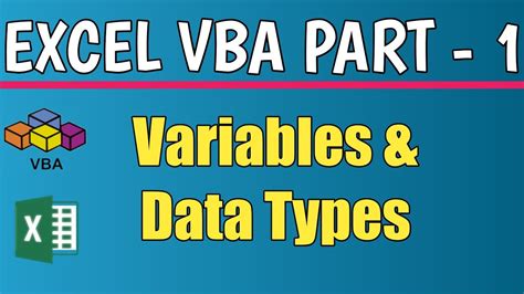 What Is Variable And Data Types In Excel Vba In Hindi Excel Vba Part
