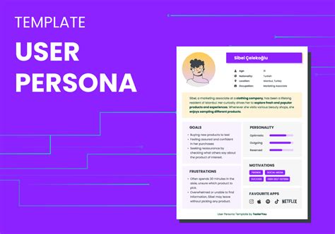 user persona template testeryou