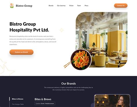 restaurant website ui on behance