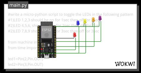 Led Toggle With Micropython Wokwi Esp32 Stm32 Arduino Simulator