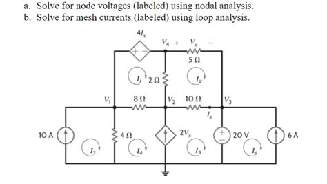 solved a solve for node voltages labeled using nodal