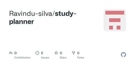 GitHub Ravindu Silva Study Planner