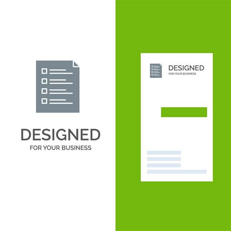 Checklist Check File List Page Task Testing Grey Logo Design And Business Card Template