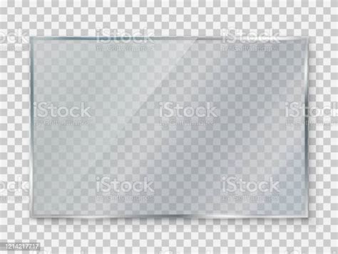 투명 한 배경에 유리 플레이트 투명 한 유리 쇼케이스 현실적인 창 모형 아크릴과 유리 질감 눈부심과 빛 직사각형 프레임에 현실적인 투명 유리 창 주식에 대 한 벡터 3차원