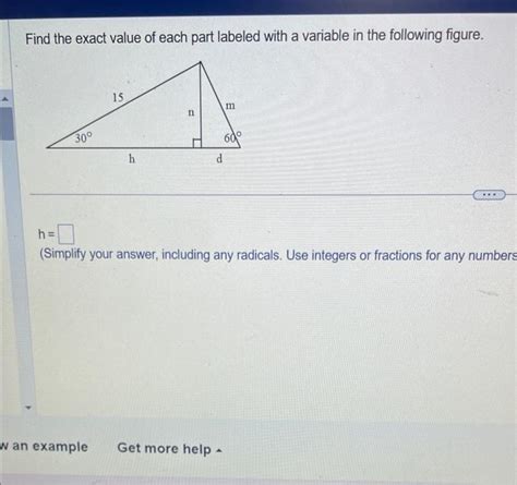 Solved Find The Exact Value Of Each Part Labeled With A