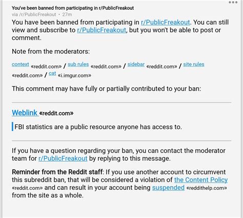 User Banned For Correctly Stating That Fbi Crime Statistics Are A