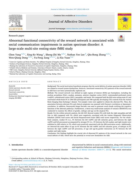 Pdf Abnormal Functional Connectivity Of The Reward Network Is