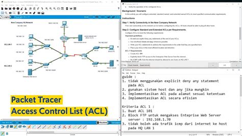 Packet Tracer Configuration Acl Ccna V7 Iii Part 2 Youtube