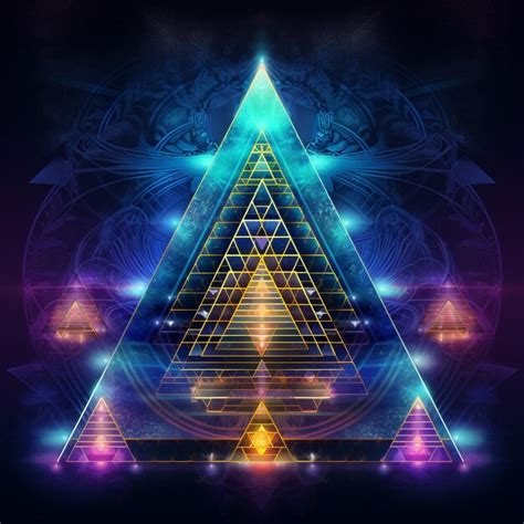 Premium Photo Triangle Fractal Poster Design