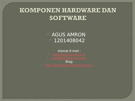 PPT Komponen Hardware Dan Software DOKUMEN TIPS