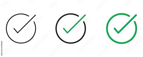 Check Box Icon With Correct Accept Checkmark Icons Tick Box Checked Check List Square Frame