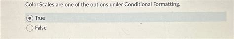 solved color scales are one of the options under conditional