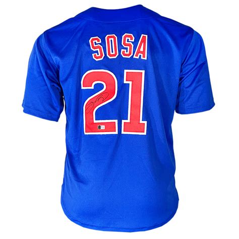 Sammy Sosa Signed Chicago Blue Signed On 2 Baseball Jersey Beckett — Rsa