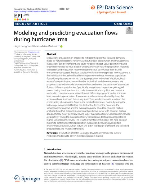 Pdf Modeling And Predicting Evacuation Flows During Hurricane Irma