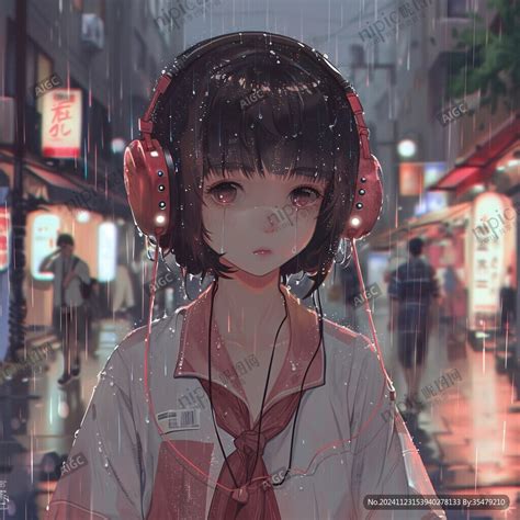 Ai创作图日系插画 日系风插画 日系女孩插画 日系风格女孩插画 听歌的少女 厚涂少女 日系画风 少女感动漫风格 日系插画插画 插画画插画 日系平涂 少女系插画 二次元女孩 二次元插画 青春风