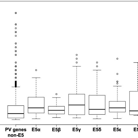 dn ds values for each group of the e5 genes and the other pv genes e1 download scientific