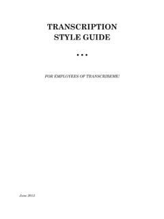TRANSCRIPTION STYLE GUIDE Transcription Style Guide Pdf PDF PRO