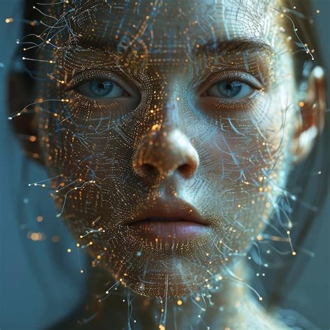 Premium Photo Neural Network As Woman Head Future Predict Futuristic Cyber Human Cyborg