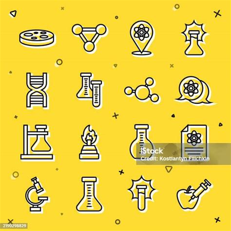 유전자 변형 사과 화학 보고서 원자 시험관 Dna 기호 박테리아 및 분자 아이콘이있는 페트리 접시를 설정합니다 벡터 가열장치에 대한 스톡 벡터 아트 및 기타 이미지 Istock