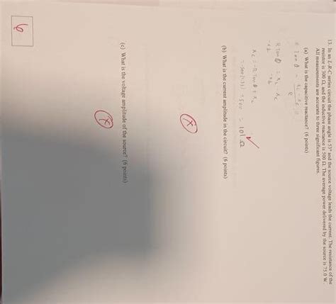 Solved In An L R C ﻿series Circuit The Phase Angle Is 53°