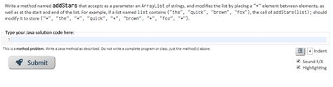 solved write a method named addstars that accepts as a