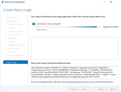 Creating Nano Server With Iis Using Nano Server Image Builder