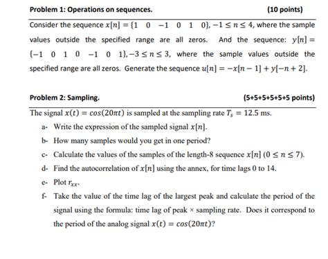 Solved Problem Operations On Sequences Points Chegg Com