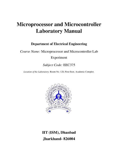 Experiment Pdf 189392 Lab Manual Microprocessor Microcontroller
