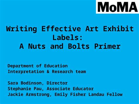 Pptx Writing Effective Interpretive Labels For Art Exhibitions A
