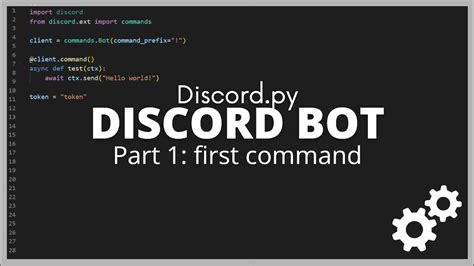 discord py tutorial ┃setup and first command youtube