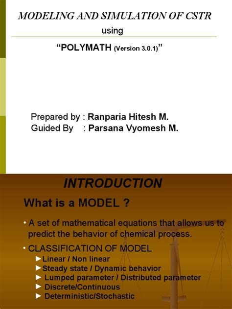 modeling and simulation of cstr pdf chemical reactor fluid dynamics