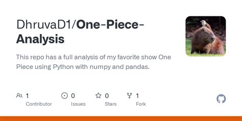 Github Dhruvad1one Piece Analysis This Repo Has A Full Analysis Of