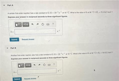 Solved A Certain First Order Reaction Has A Rate Constant Of