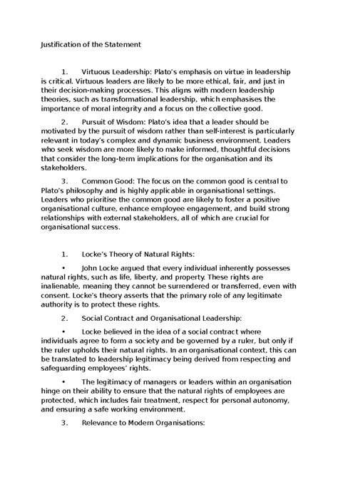 Spcm Tut 2 Tutorial Justifications Justification Of The Statement 1 Virtuous Leadership