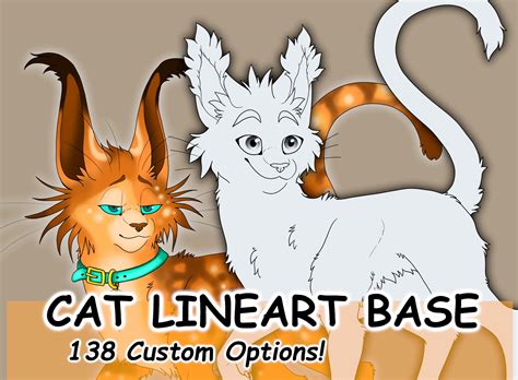 Cat Lineart Base Create Your Own Cat Character Etsy