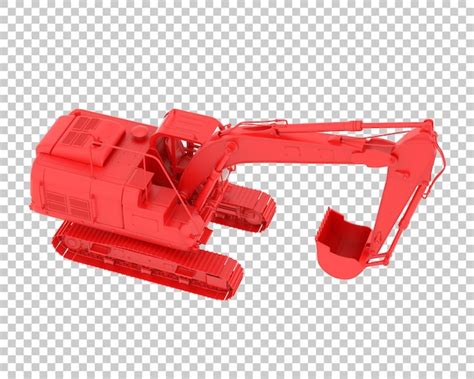 투명 배경 3d 렌더링 그림에 트랙 굴삭기 프리미엄 Psd 파일
