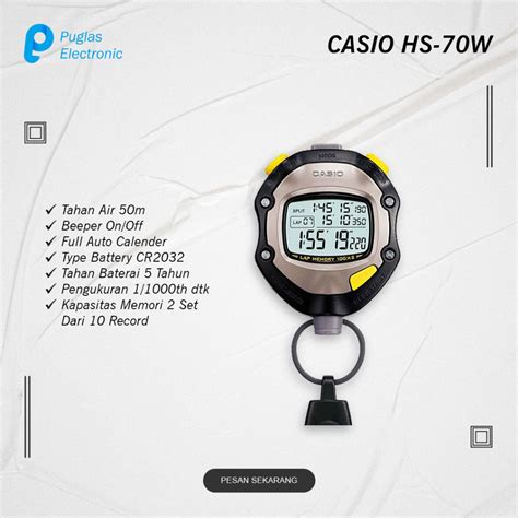 Jual Stopwatch Casio Hs70w Alat Timer Pengukur Waktu Stop Watch Casio