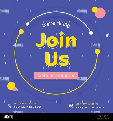 Were Hiring Join Us Lettering On Blue Background For Advertising Stock Vector Image And Art Alamy