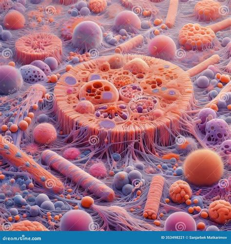 Connective Tissue Cell Illustrate Fibroblasts And Extracellular Stock Image