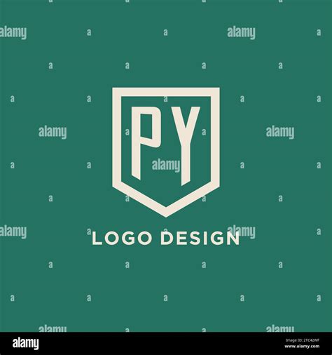 PY Initial Logo Monogram Shield Geometric Shape Design Vector Graphic Stock Vector Image Art