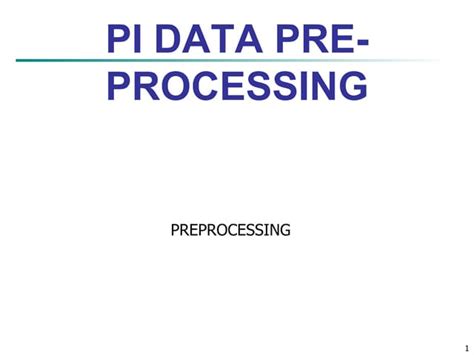 Data Preprocessing In Pharmaceuticalppt