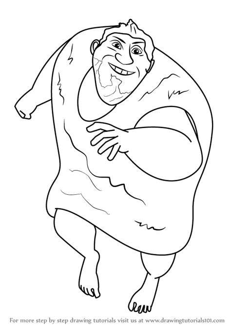 Learn How To Draw Grug Crood From The Croods The Croods Step By Step Drawing Tutorials