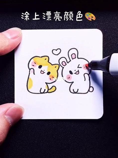 小兔子和小猫简单简笔画（热门17张） 简笔画图片大全