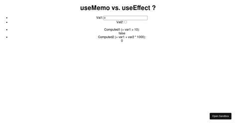 Usememo Vs Set State In Useeffect Codesandbox
