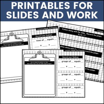 Multiplication PowerPoint Using Equal Groups Arrays Number Lines Printables