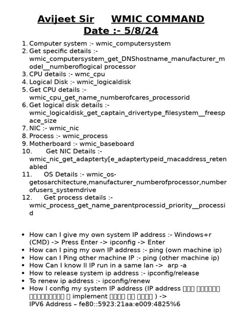 Wmic Command Pdf Wmic Command Pdf