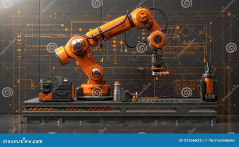 Industrial Robot Arm In Manufacturing Unit During Automation Process Stock Photo Image Of